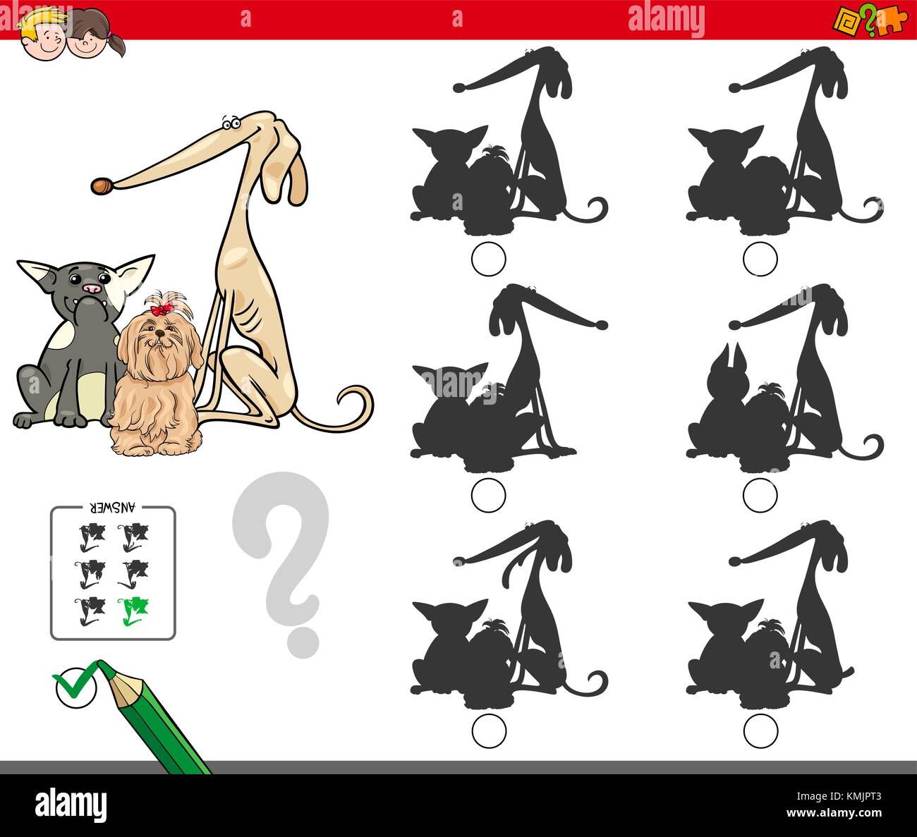 Cartoon Illustration of Finding the Shadow without Differences ...