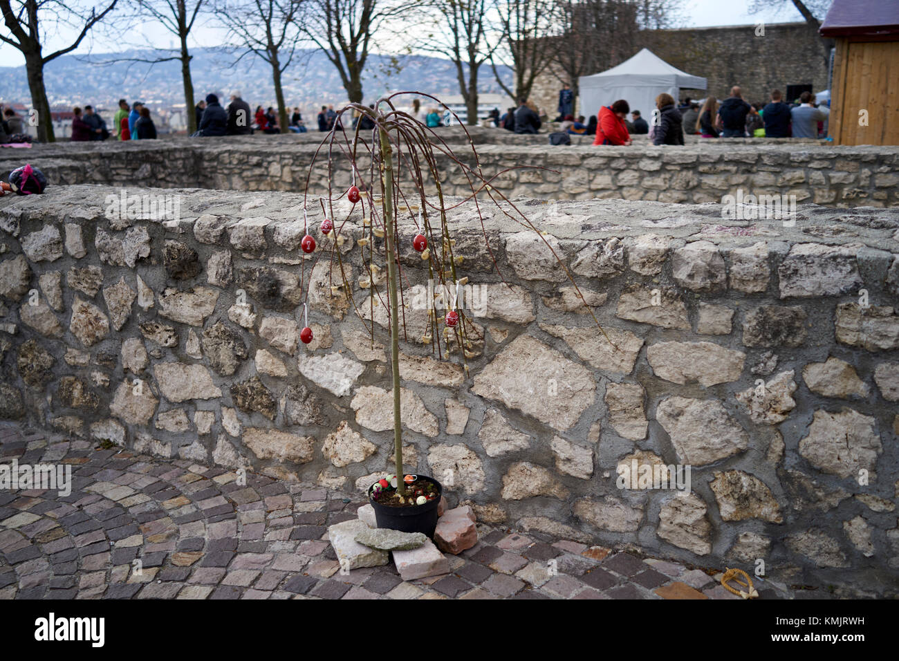 Easter Tree with Easter Eggs pictured at Buda Castle on Easter Sunday ...