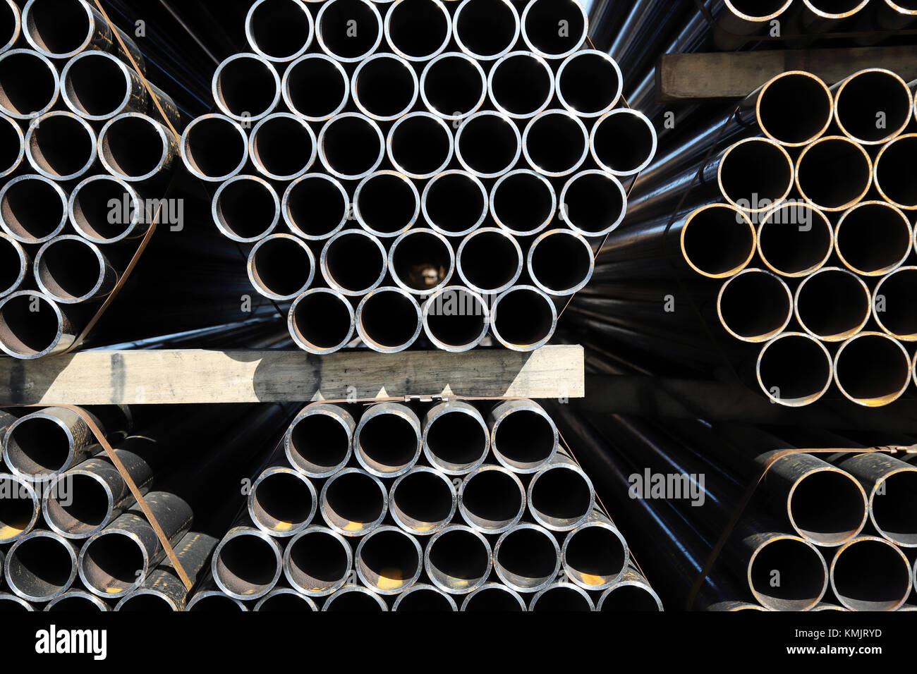 stack of steel tubes industrial, texture background Stock Photo - Alamy