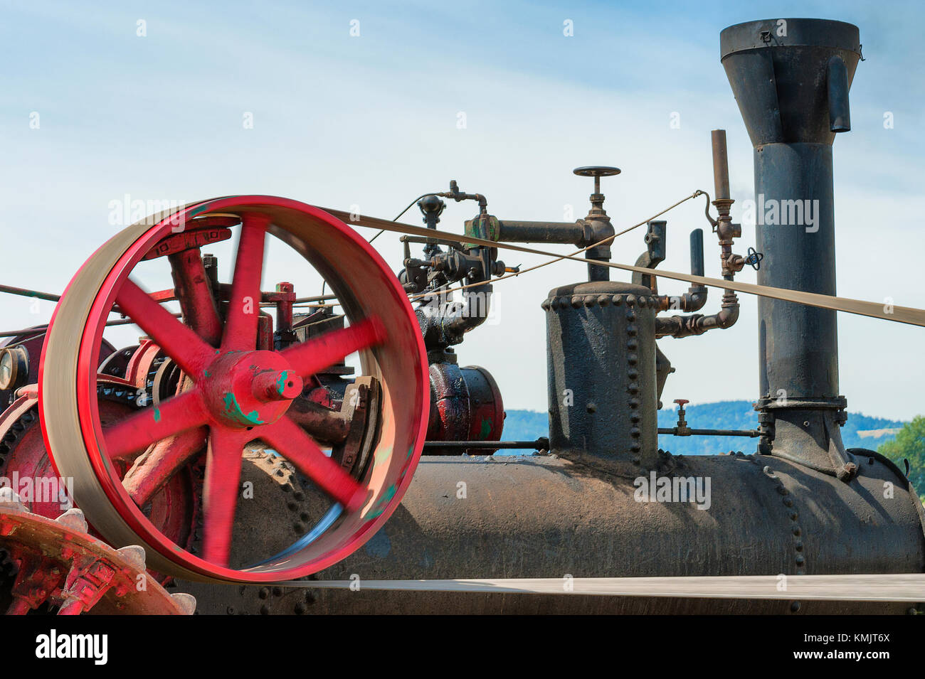 McMinnville, Oregon, USA - August 13, 2016: Old Steam engine on display ...