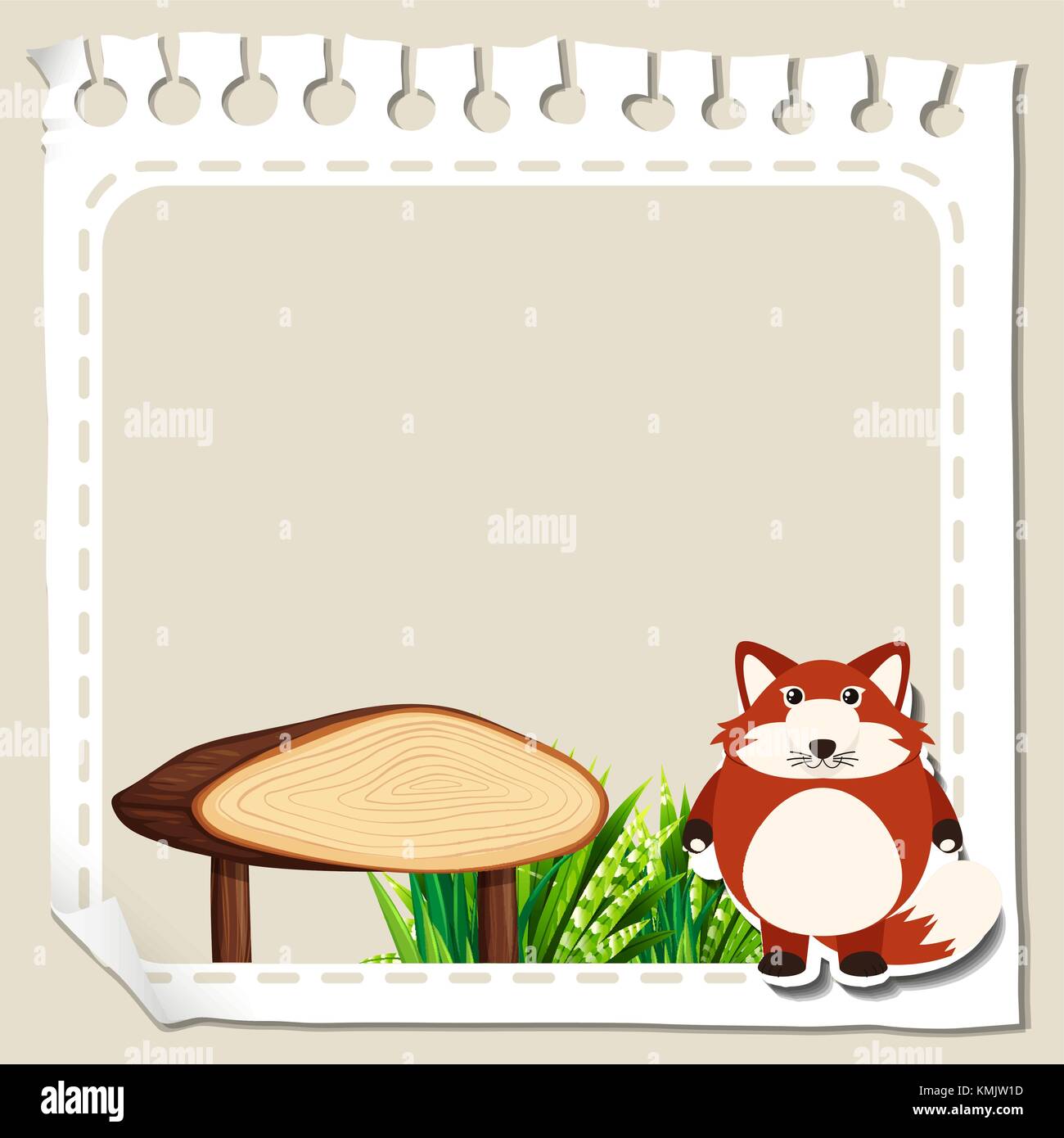 Illustration border fox Stock Vector Images - Alamy