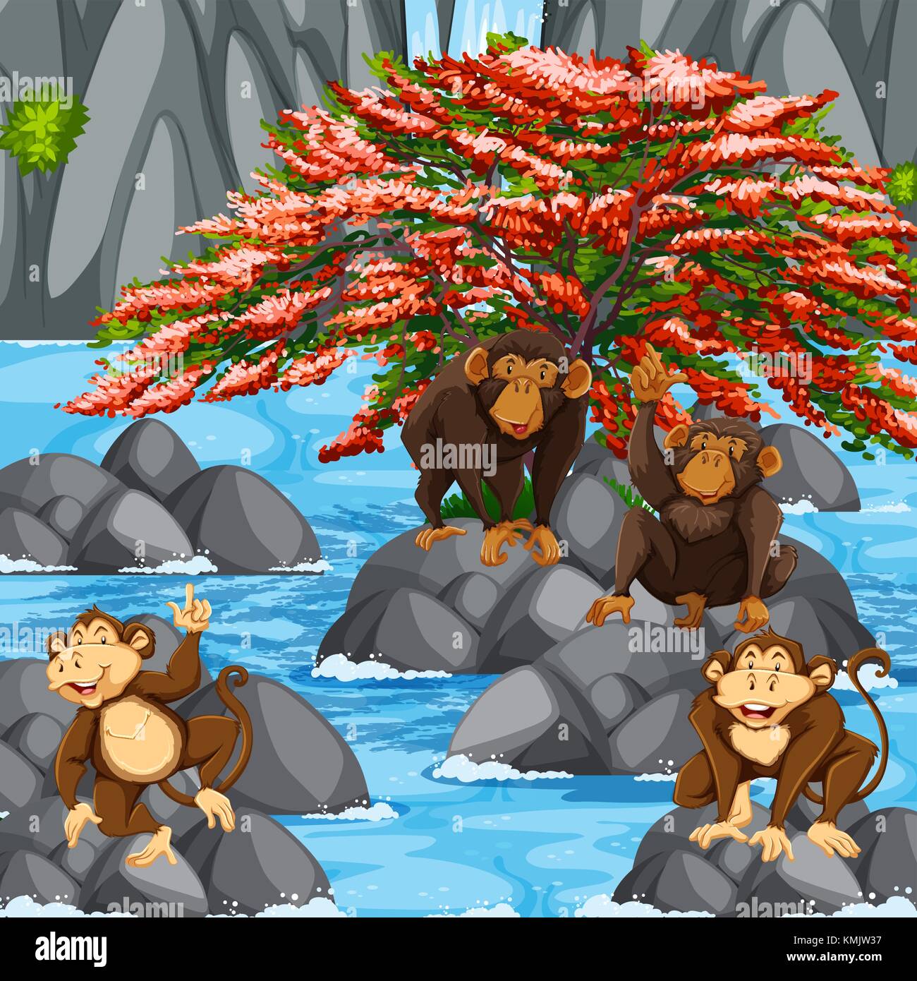 Four monkeys hi-res stock photography and images - Alamy