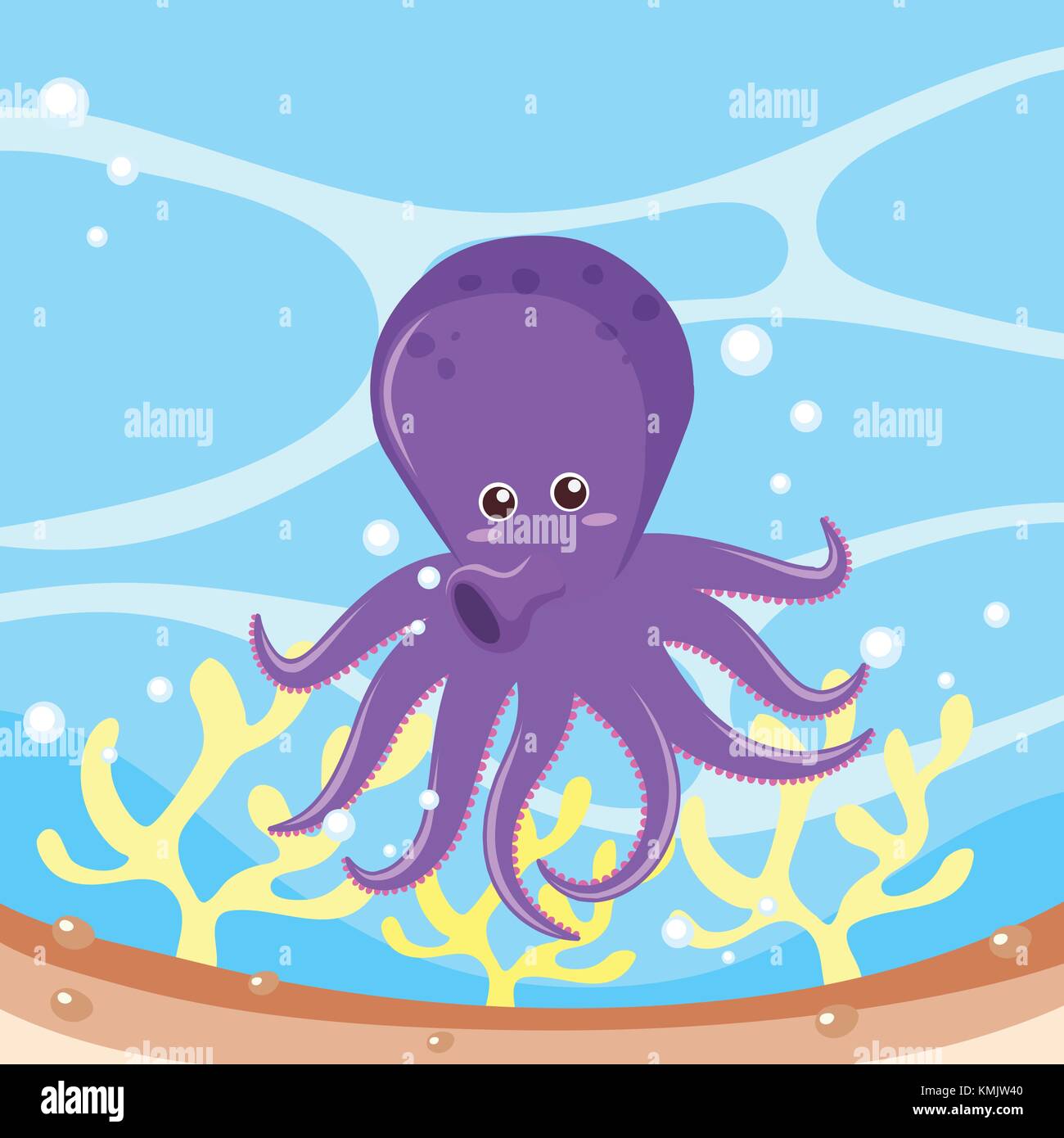 Purple octopus in the ocean illustration Stock Vector Image & Art - Alamy