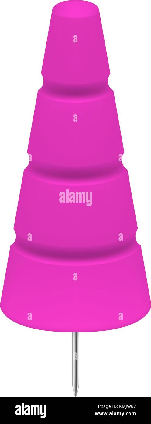 Pink push pin in shape of tree on white background Stock Vector Image ...