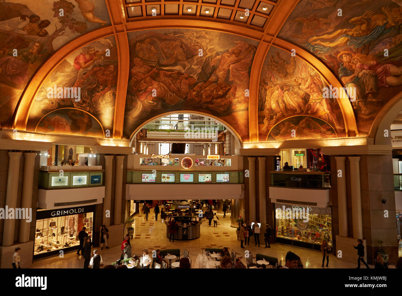 Ceiling murals, Galerias Pacifico shopping mall, Buenos Aires ...