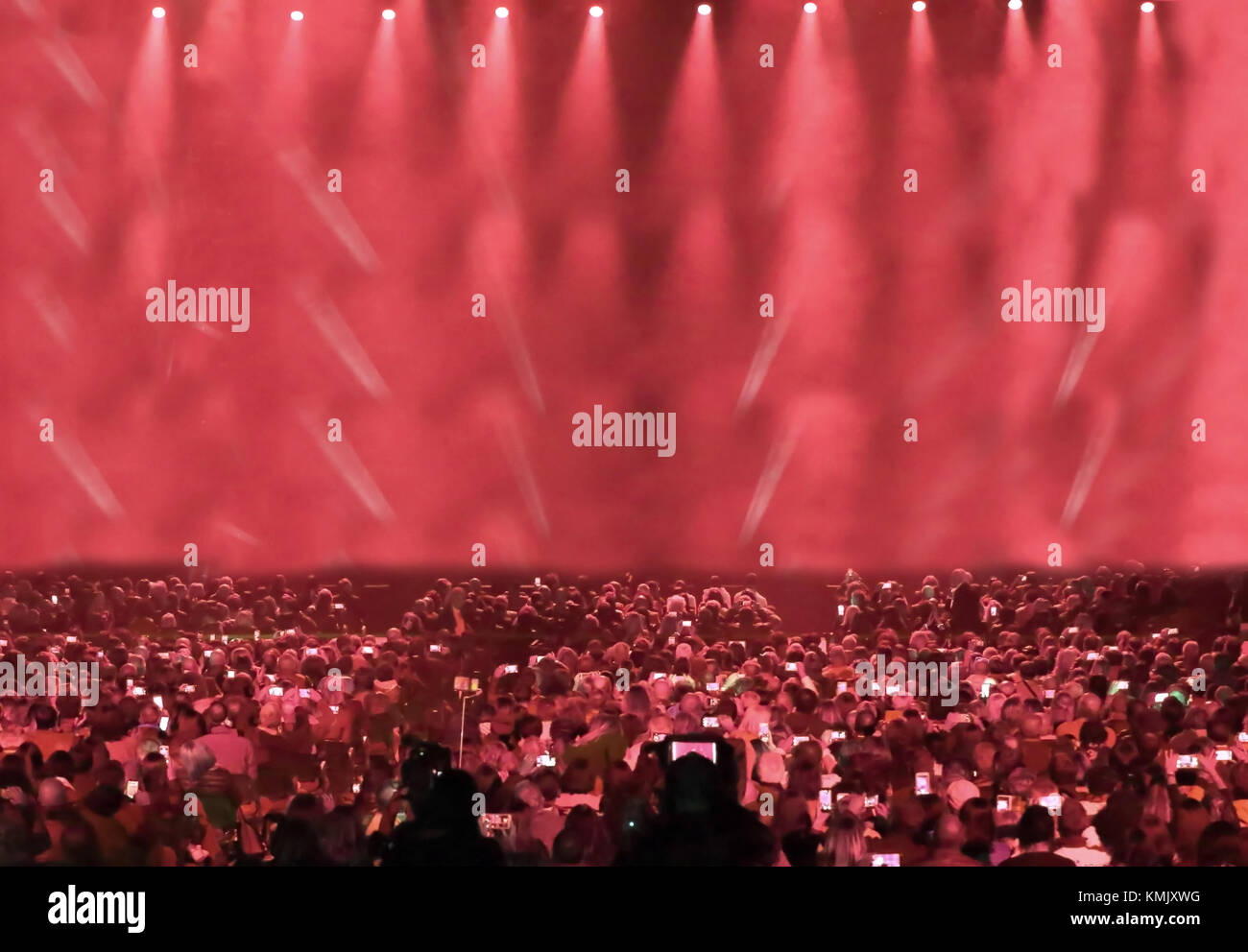 red lights of performance stage at live concert Stock Photo - Alamy