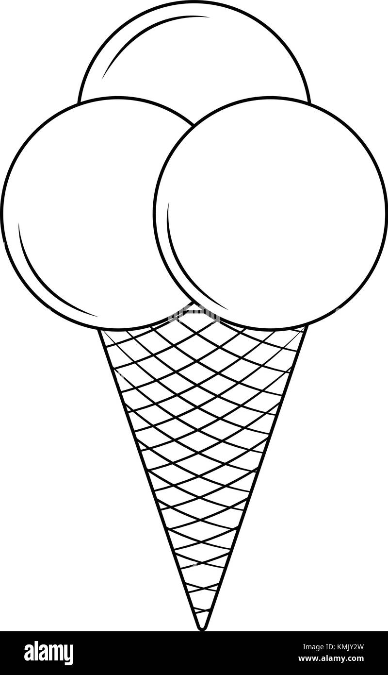 Delicious outline icecream Stock Vector Image & Art - Alamy