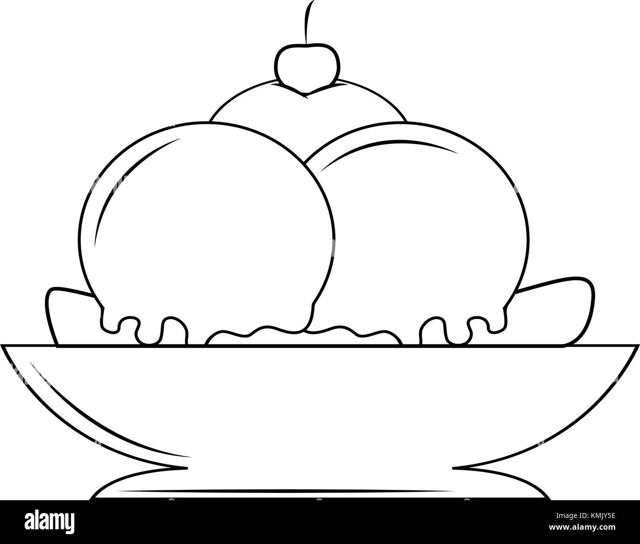 Delicious outline icecream Stock Vector Image & Art - Alamy