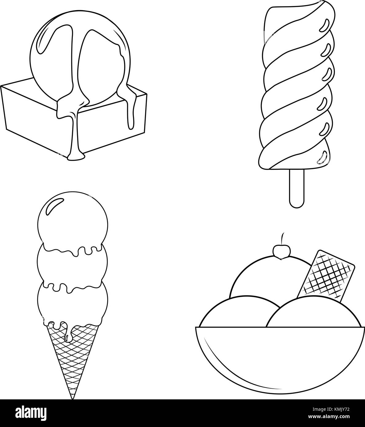 Delicious outline icecream Stock Vector Image & Art - Alamy