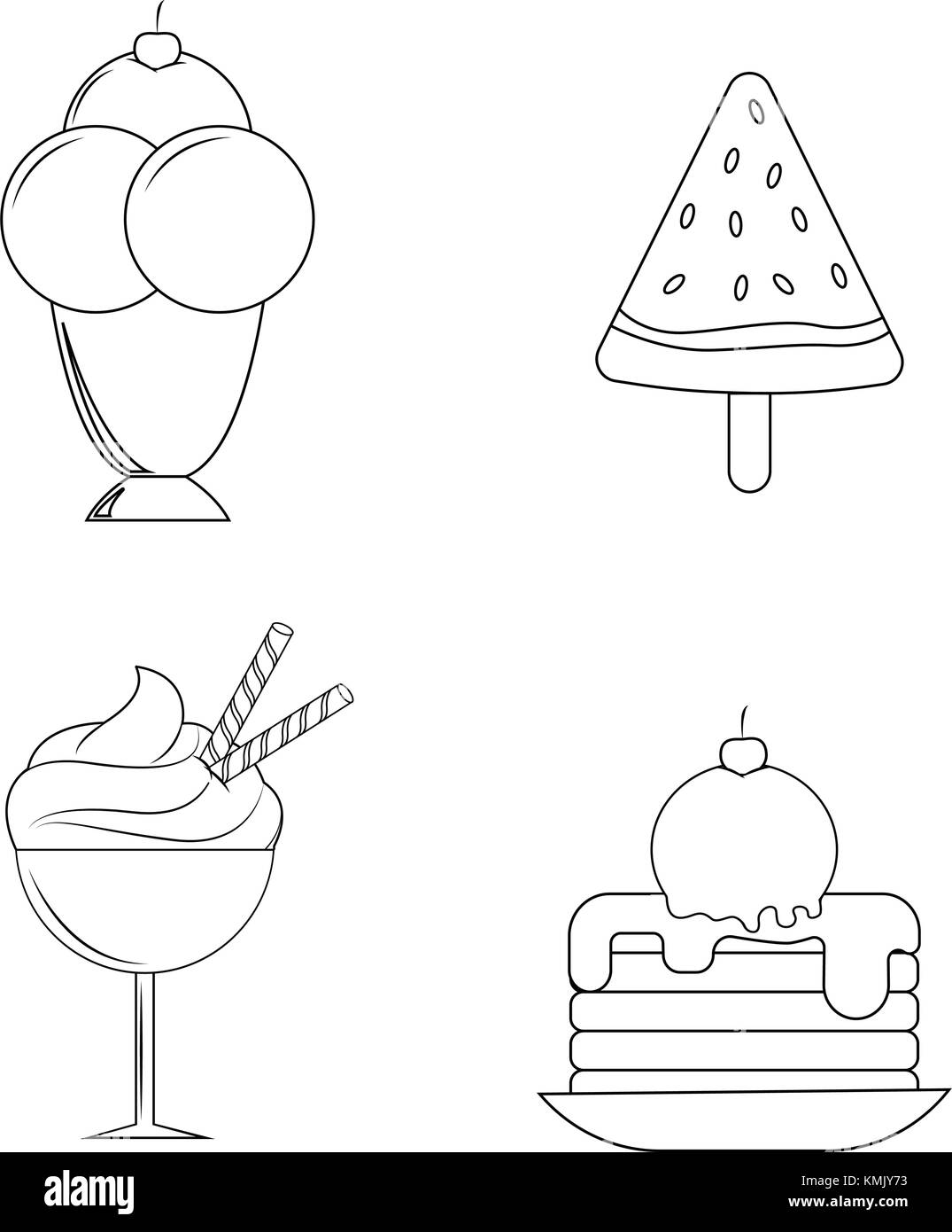 Delicious outline icecream Stock Vector Image & Art - Alamy