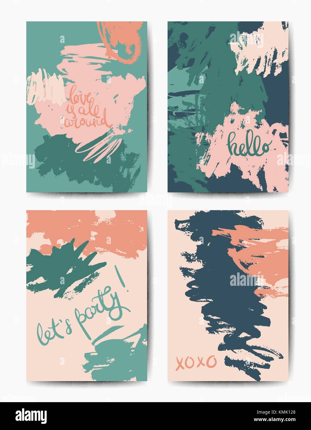 Modern grunge brush postcards Stock Vector Image & Art - Alamy