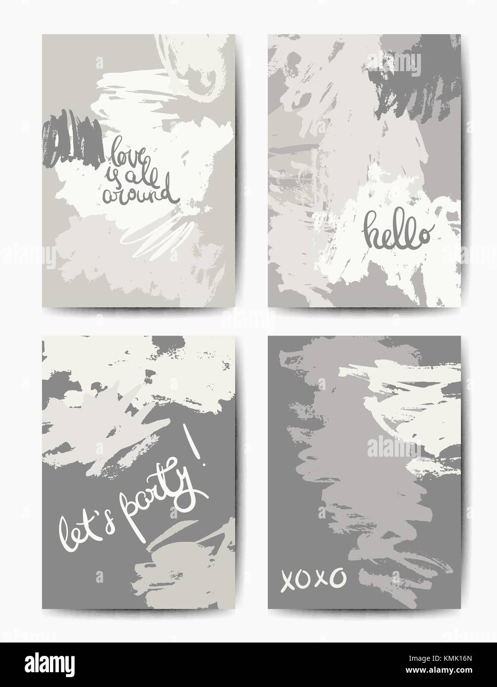 Modern grunge brush postcards Stock Vector Image & Art - Alamy