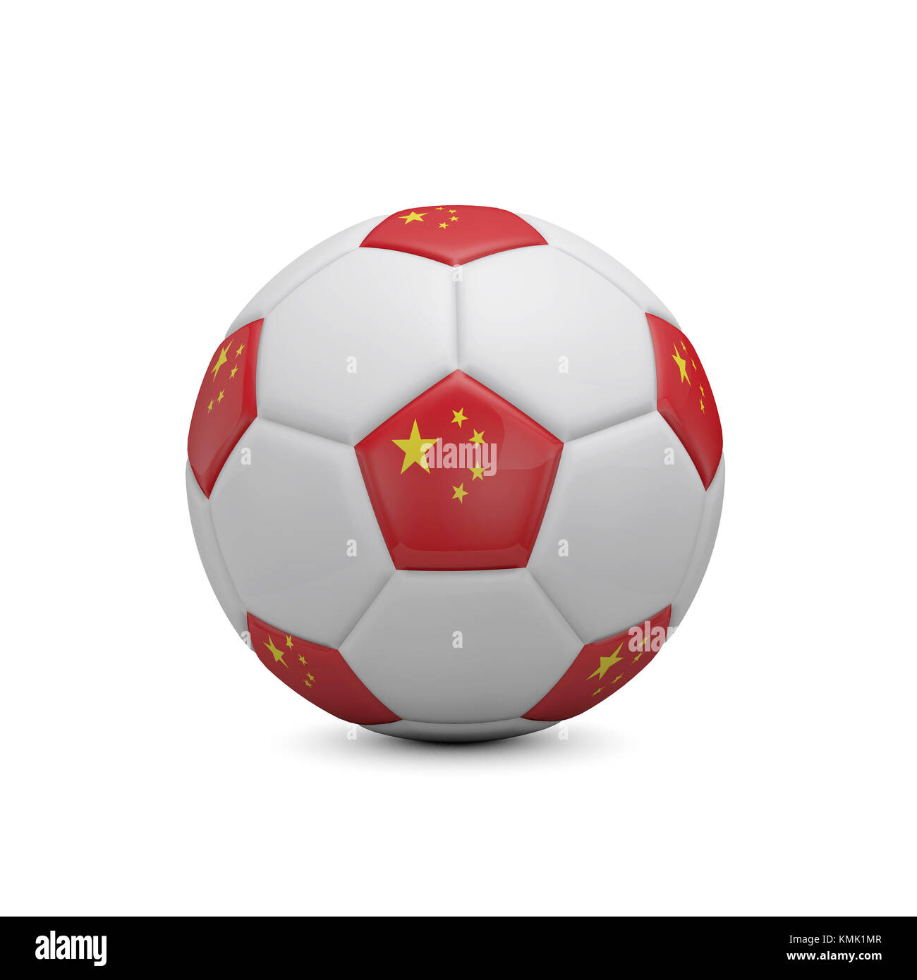 Soccer football with China flag. 3D Rendering Stock Photo - Alamy