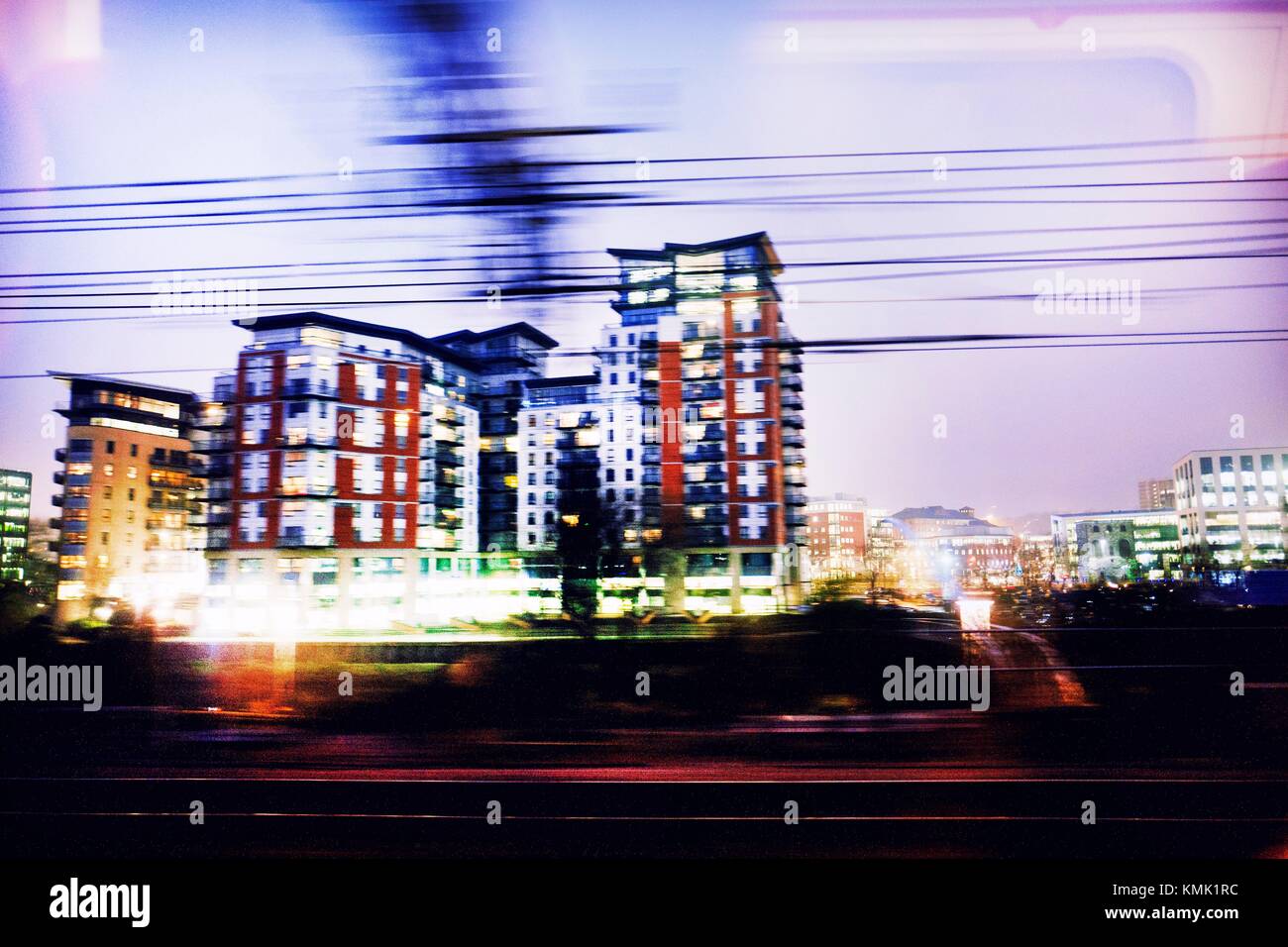 Building and power lines building and power lines hi-res stock ...