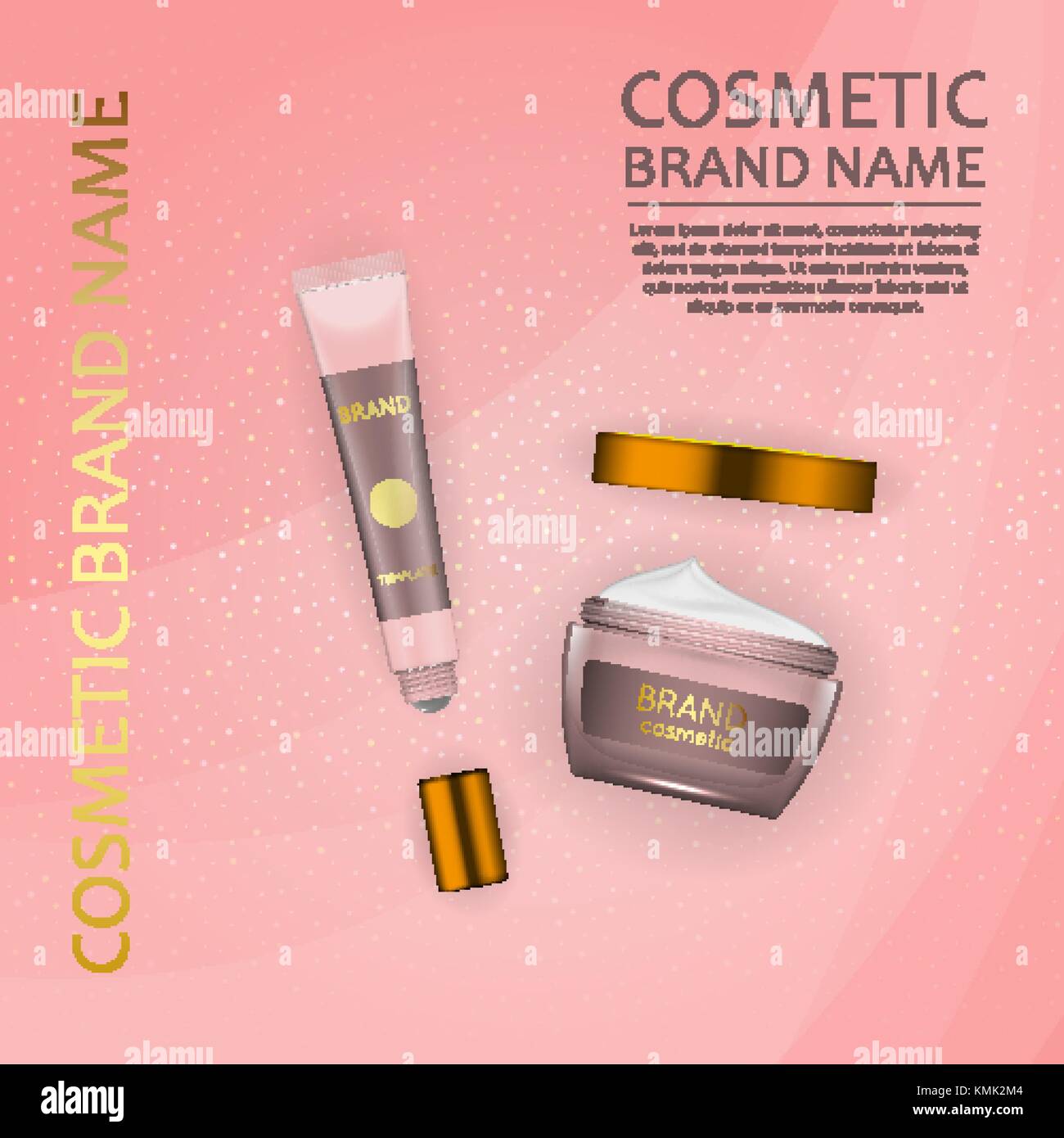 Vector 3D cosmetic illustration on a soft light waves background ...