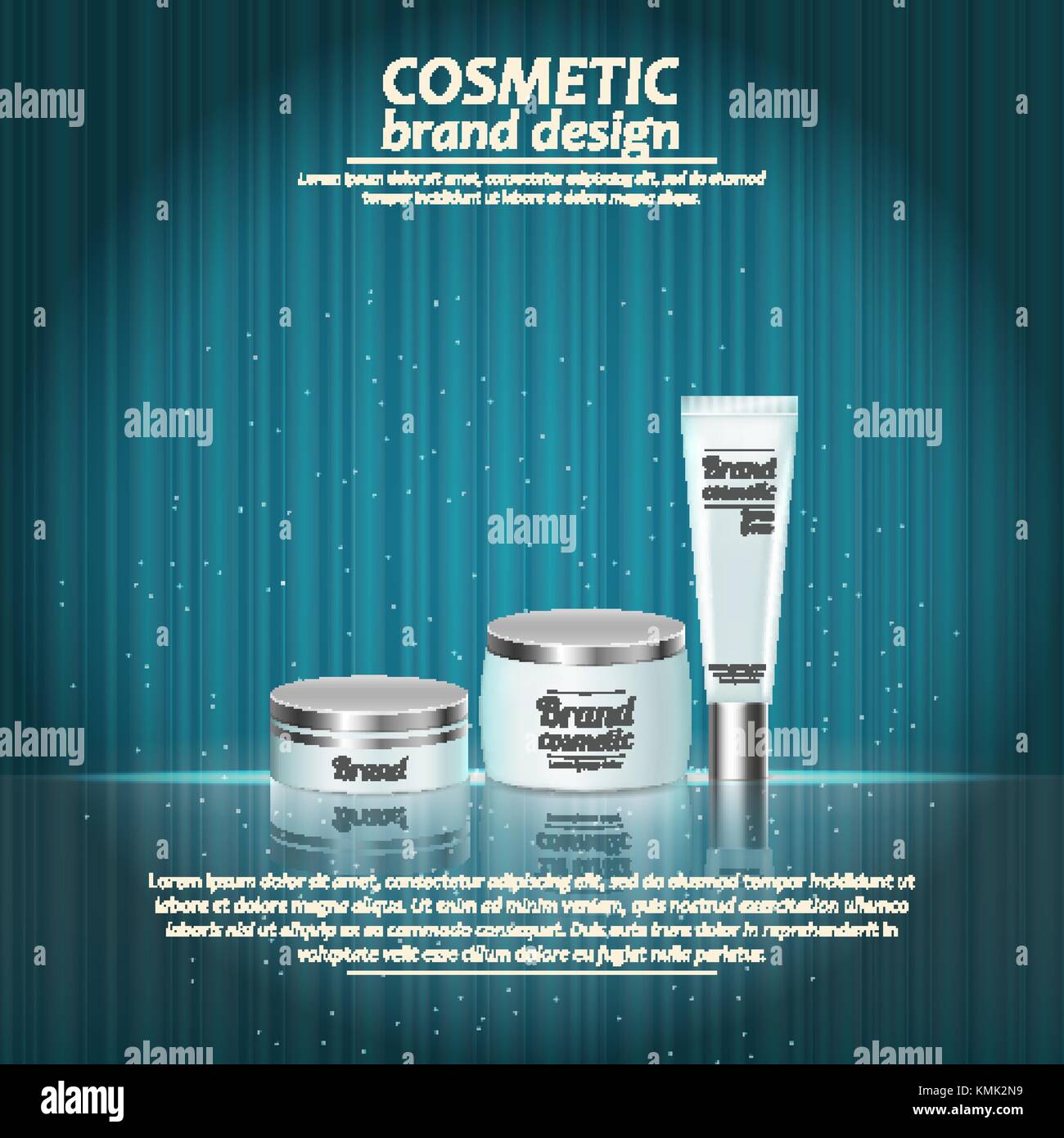 3D realistic cosmetic bottle ads template. Cosmetic brand advertising ...