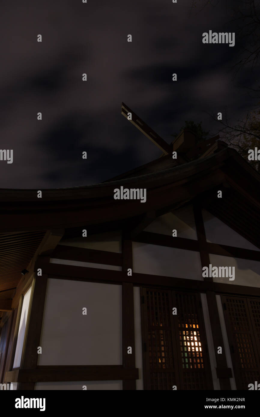 Japanese shrine and night sky Stock Photo - Alamy