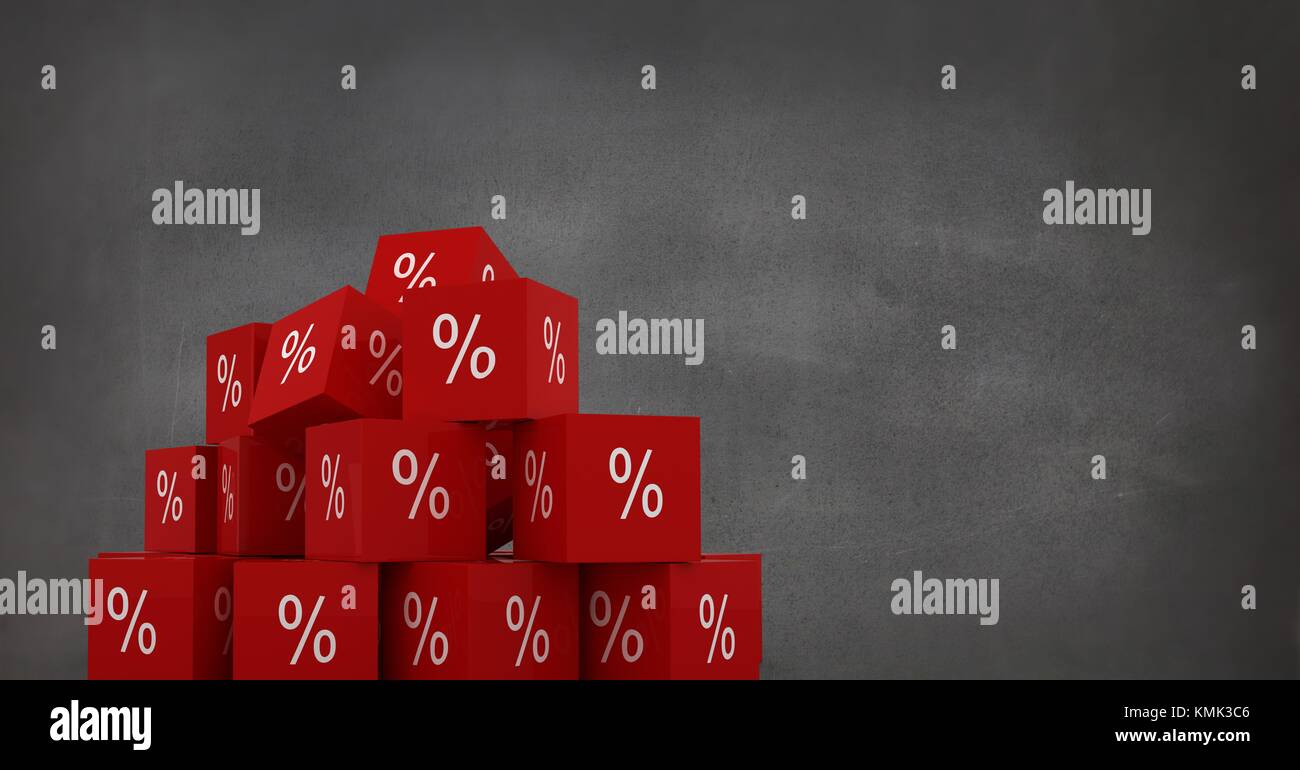 Digital composite of percent symbol icons with grey background Stock ...