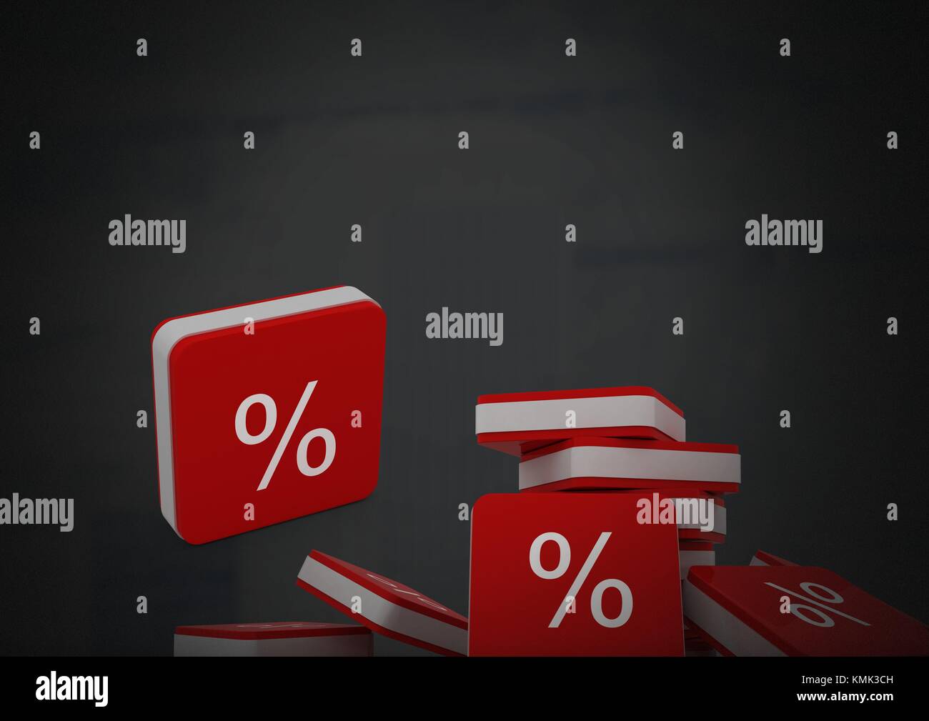 Digital composite of Percent icons and dark background Stock Photo - Alamy