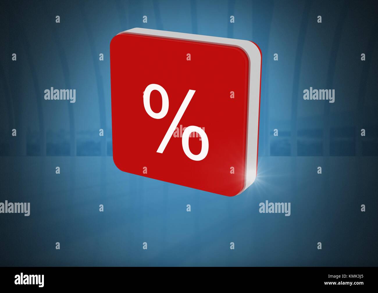 Digital composite of Percent icon symbol with blue background Stock ...