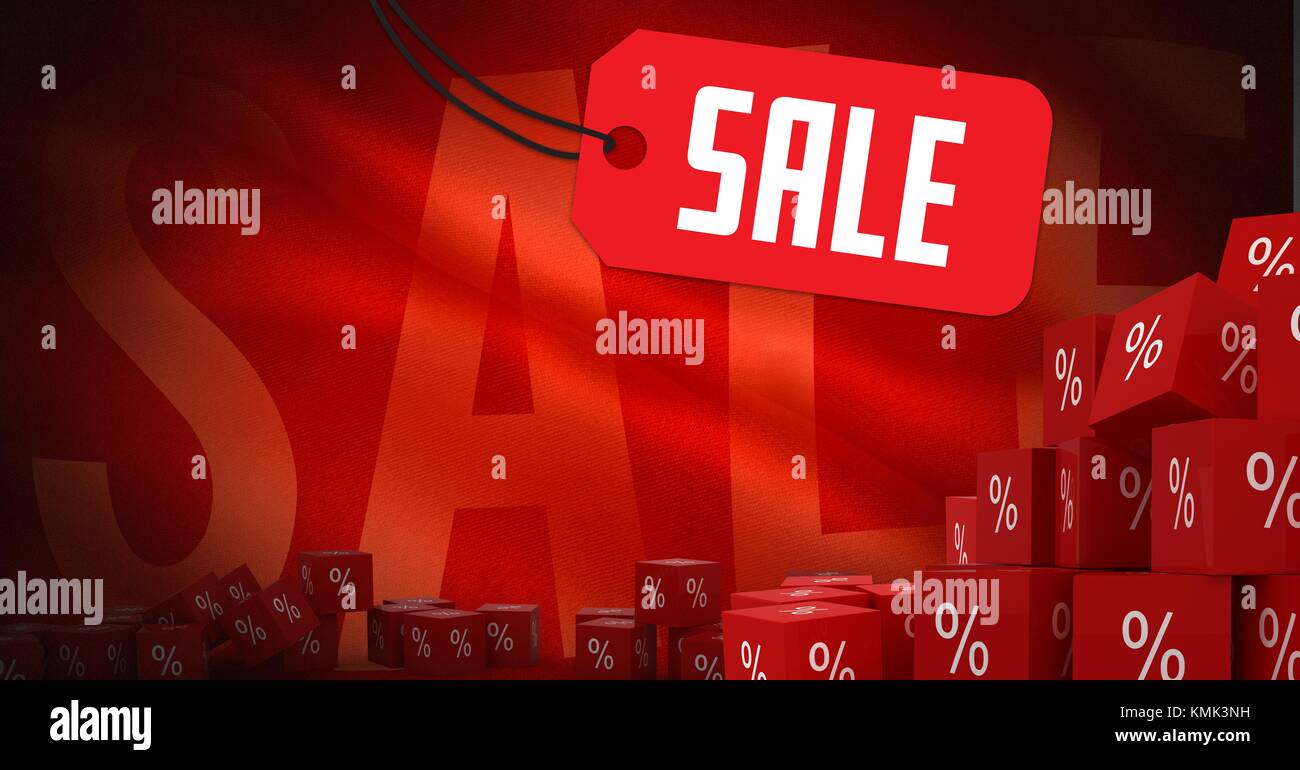Digital composite of Sale tag with percent symbol icons Stock Photo - Alamy