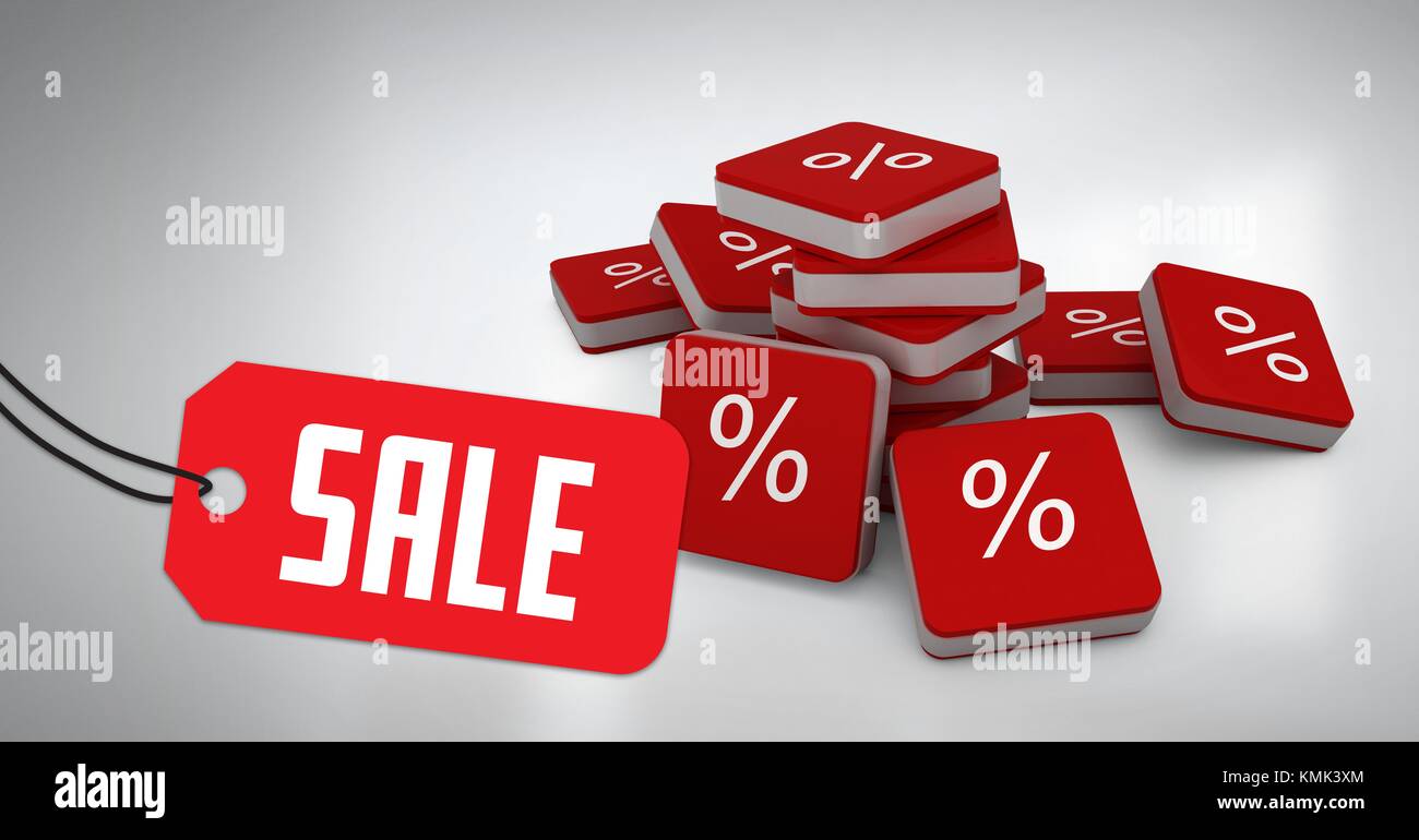 Digital composite of Sale tag with percent symbol icons Stock Photo - Alamy