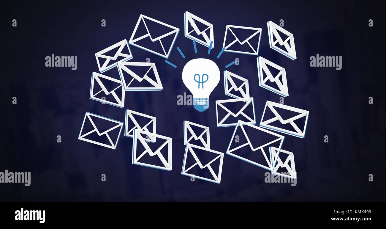 Digital composite of Email message and dark background Stock Photo - Alamy