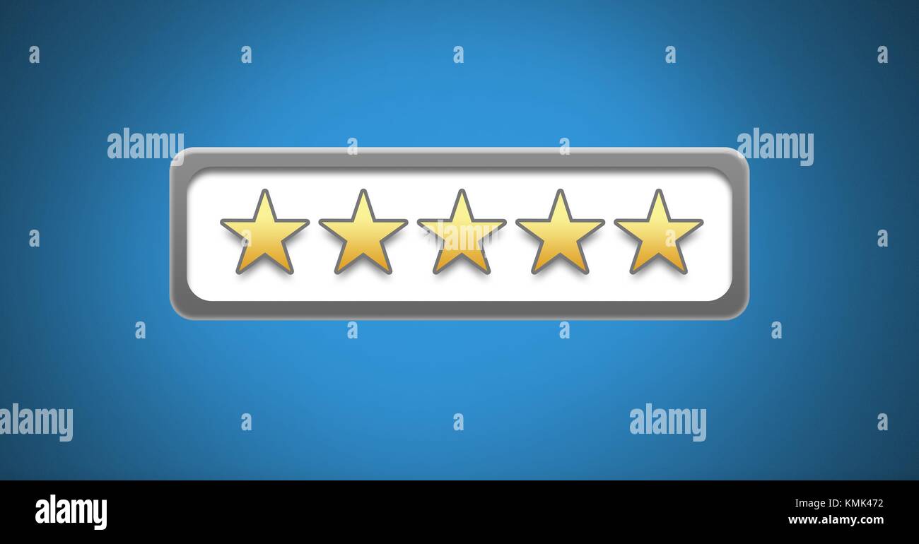 Digital composite of five star review ratings bar Stock Photo - Alamy