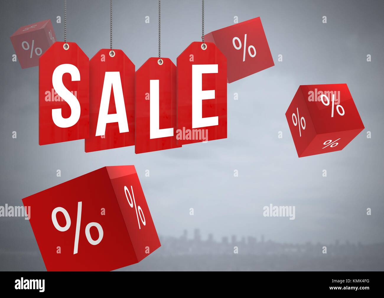 Digital composite of Sale tag with percent symbol icons Stock Photo - Alamy