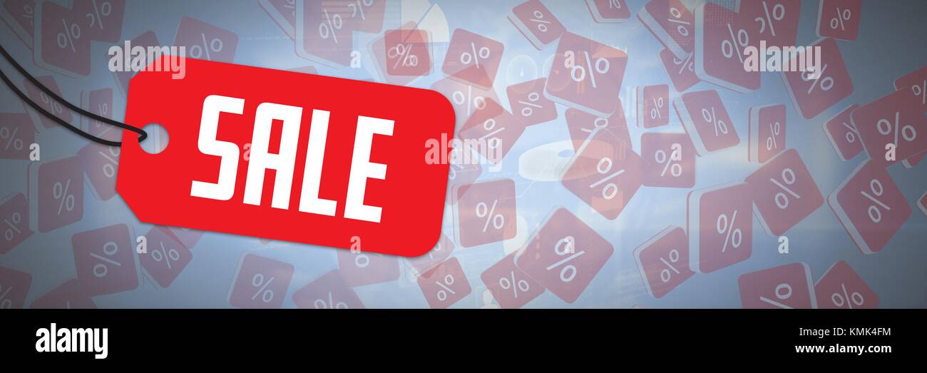 Digital composite of Sale tag with percent symbol icons Stock Photo - Alamy