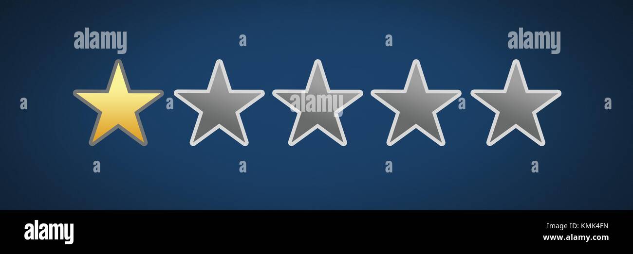 Digital composite of One star rating review stars Stock Photo - Alamy