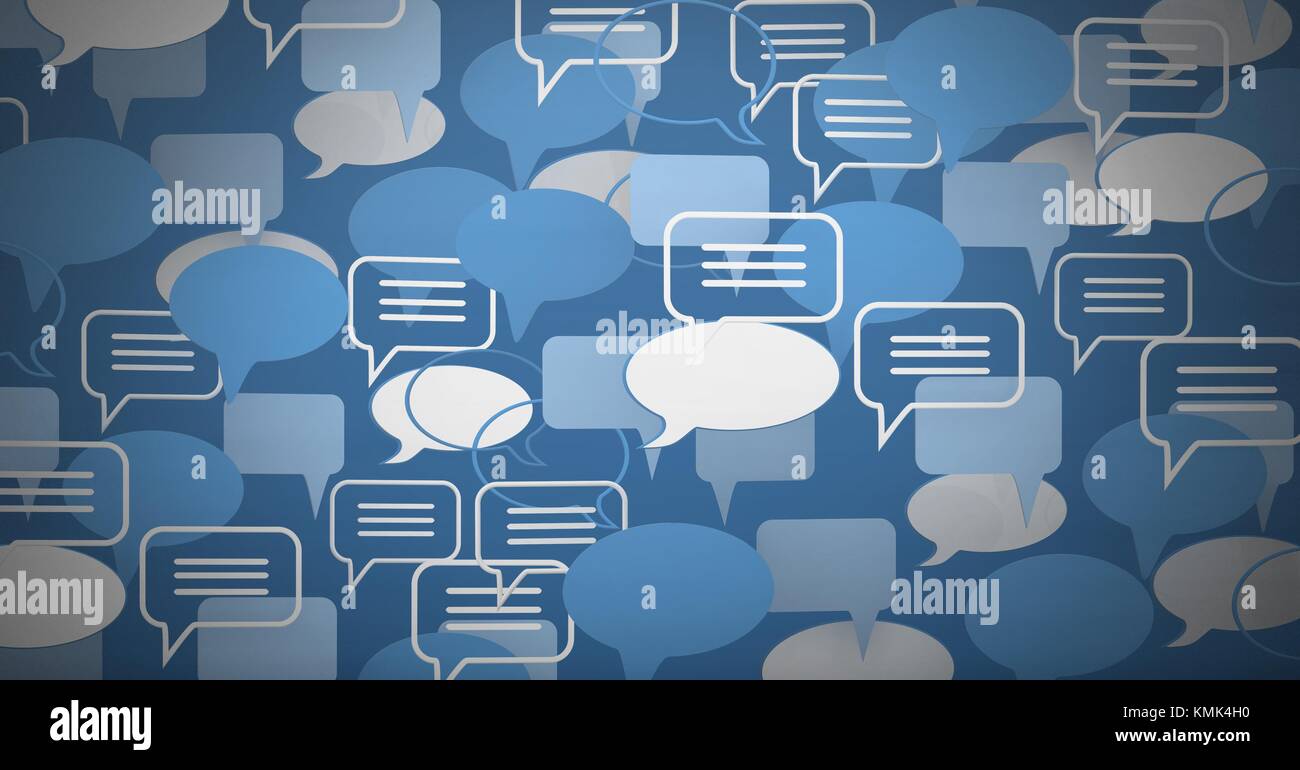 Digital composite of Chat bubbles background Stock Photo - Alamy