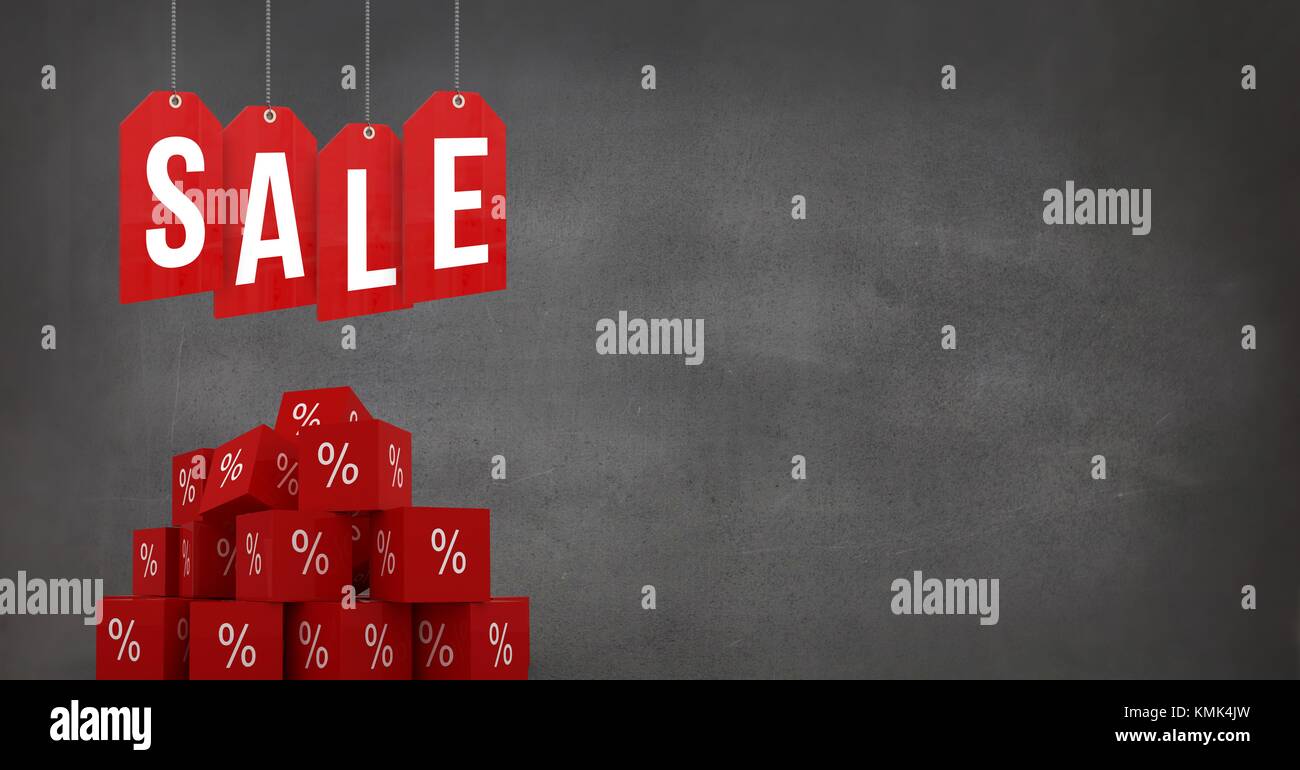 Digital composite of Sale tag with percent symbol icons Stock Photo - Alamy