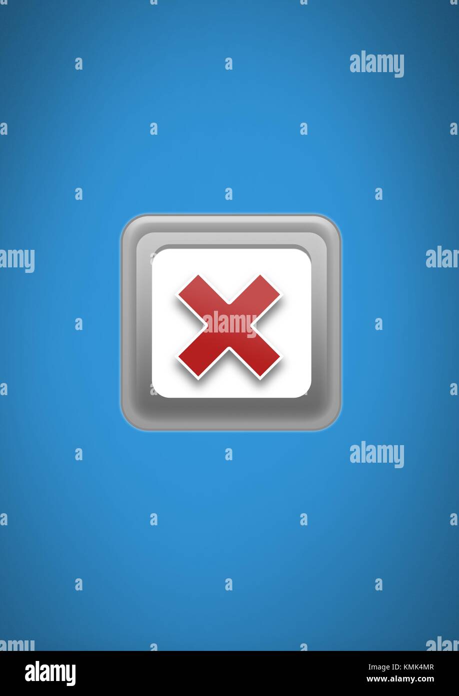 Digital composite of X wrong button Stock Photo - Alamy