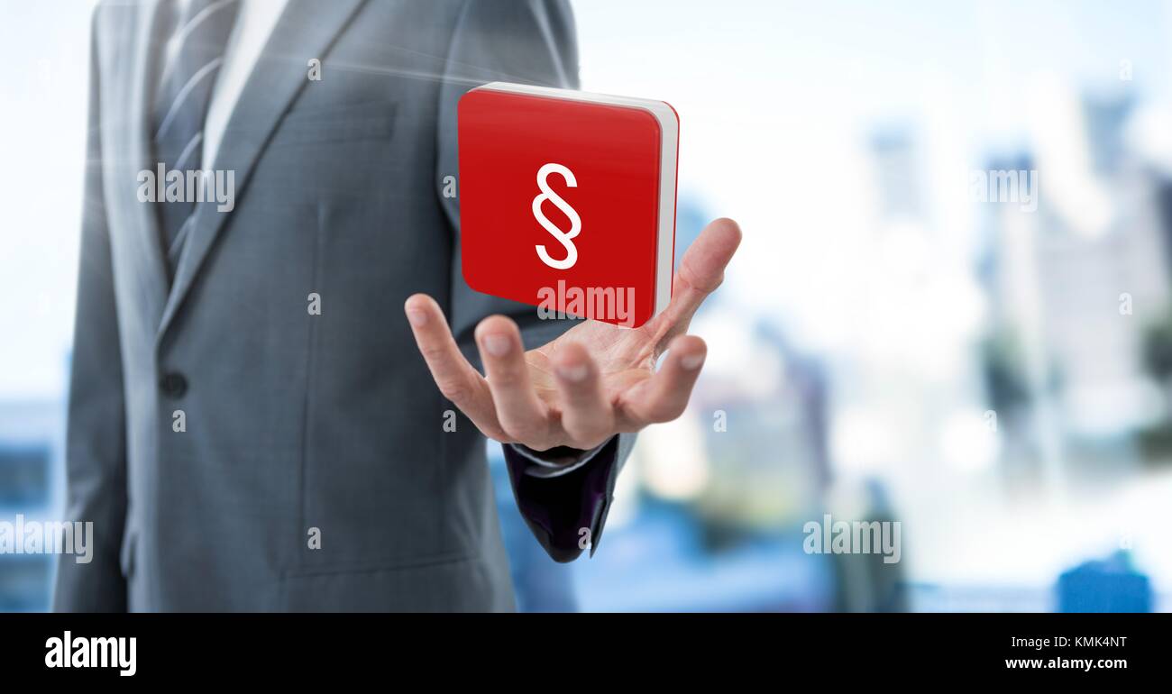 Digital composite of Hand open with section symbol icon Stock Photo - Alamy
