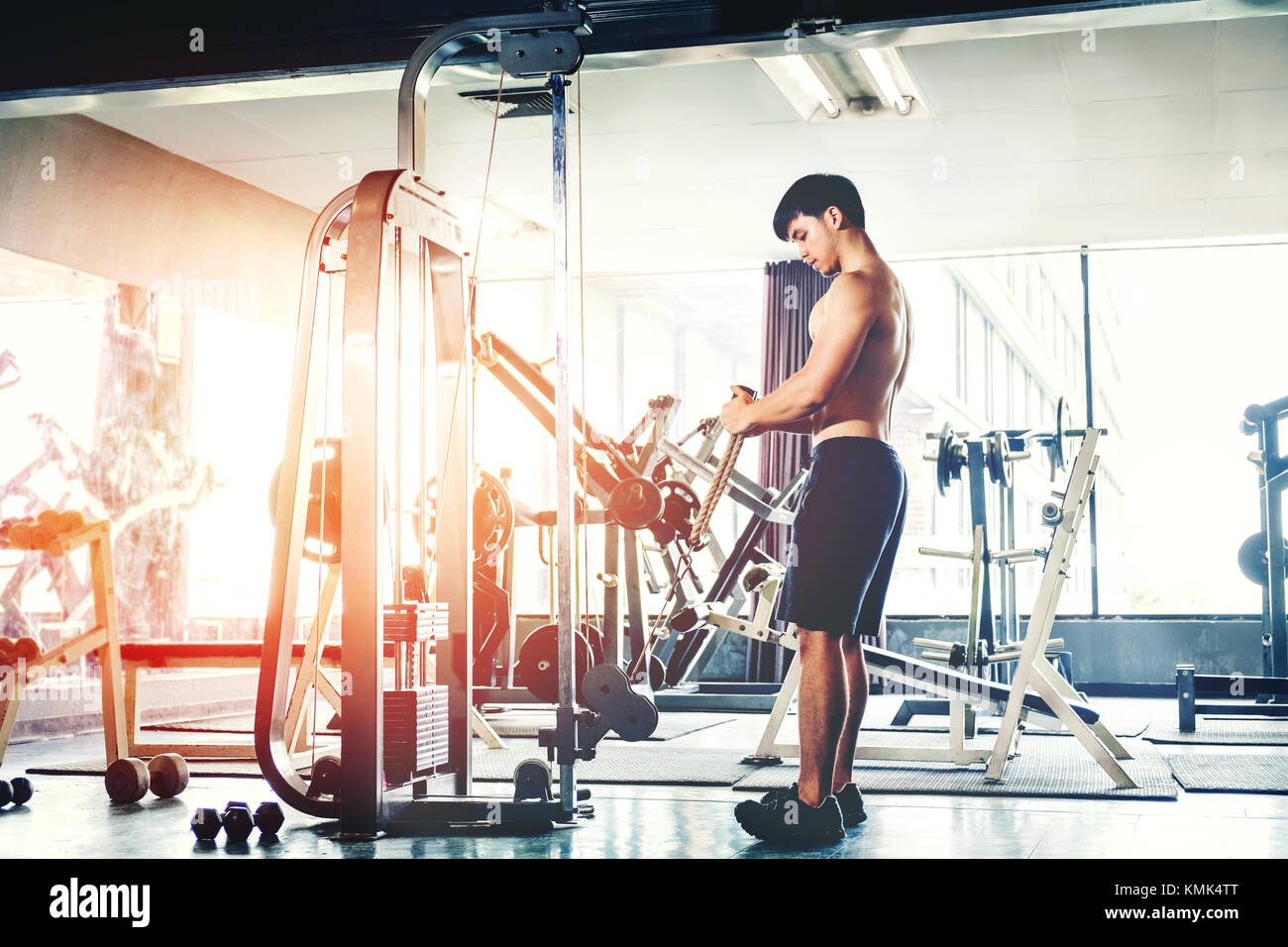 Cable crossover workout hi-res stock photography and images - Alamy