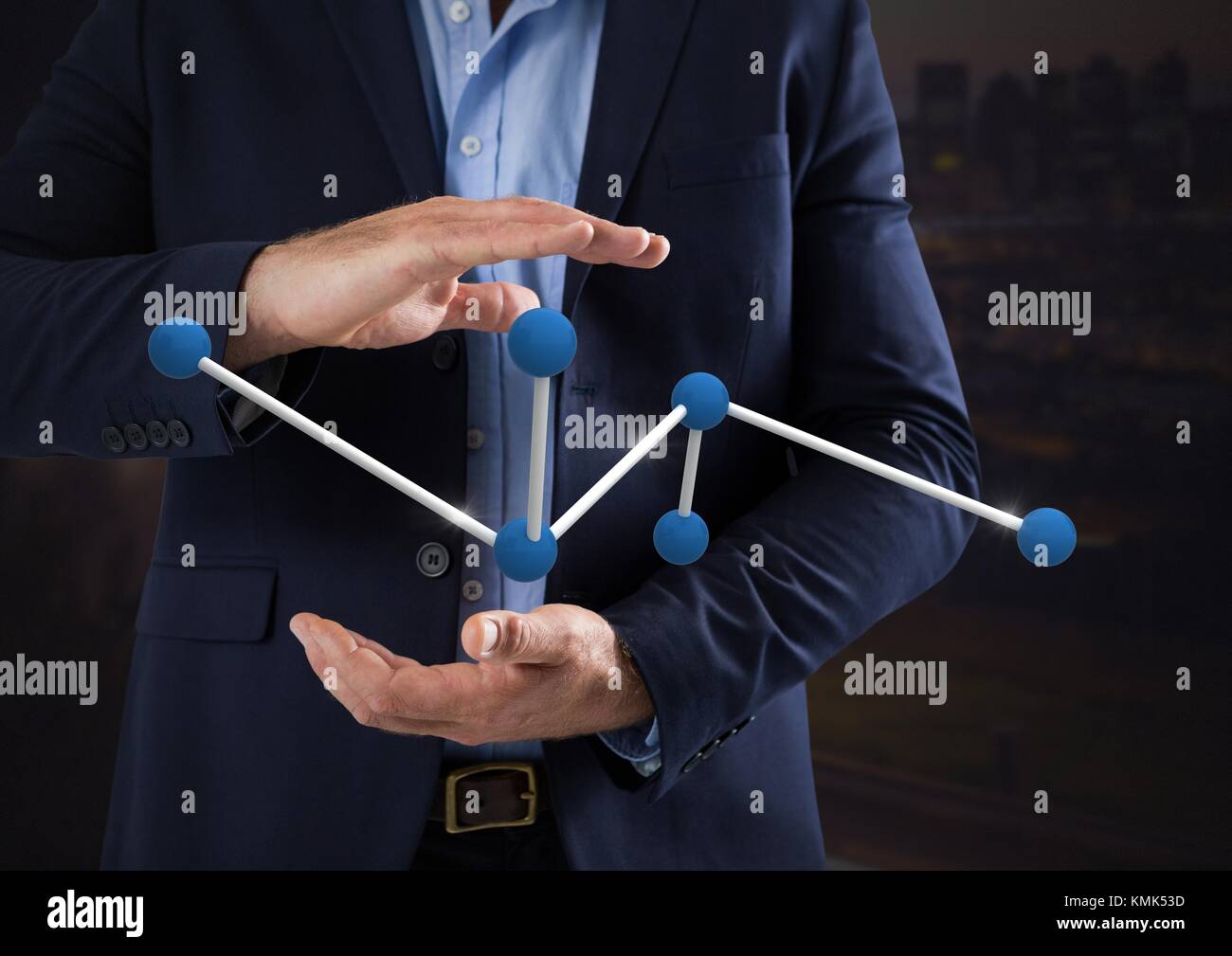 Digital composite of Science connection symbol icon and Businessman ...