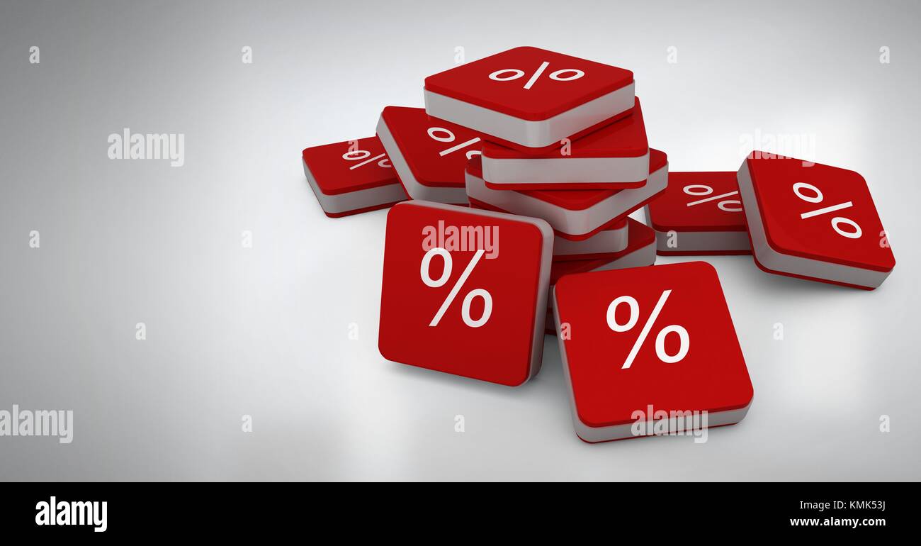 Digital composite of percent symbol icons with bright background Stock ...