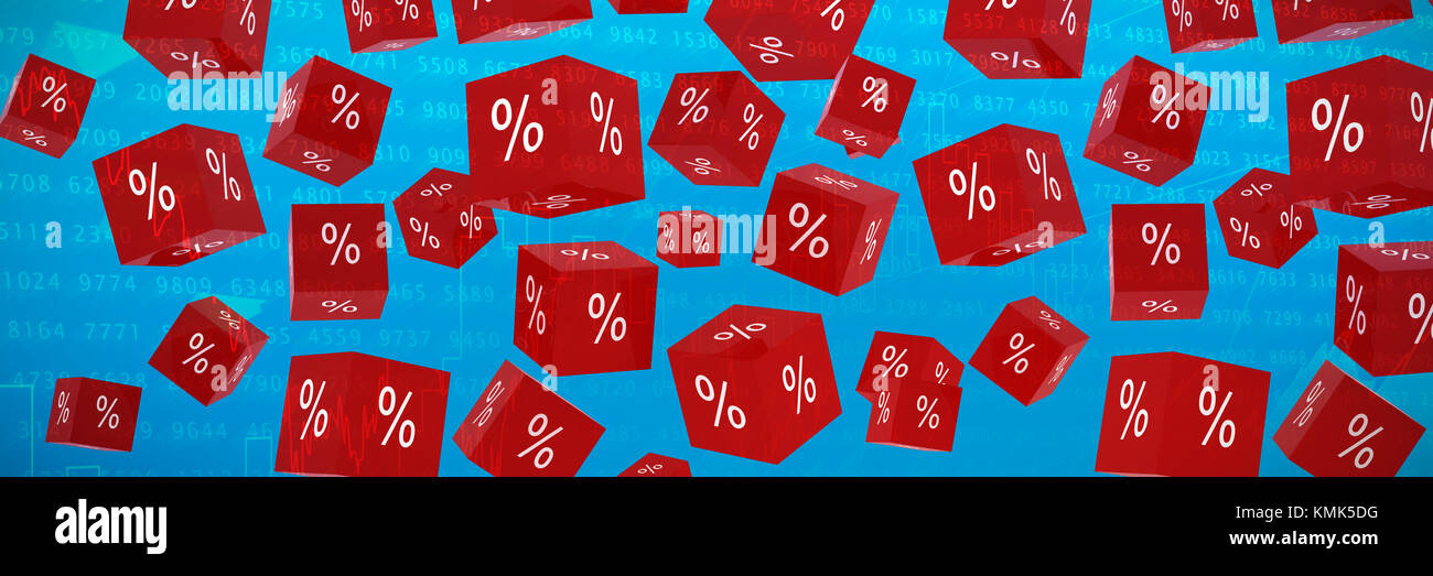 Vector sign of percentage against stocks and shares Stock Photo - Alamy