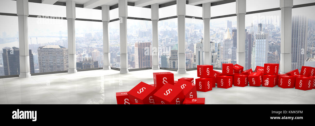 Vector icon of section symbol against modern room overlooking city ...