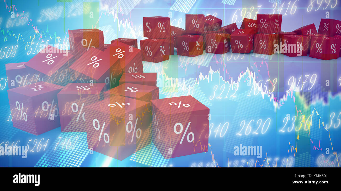 Vector icon of percentage symbol against stocks and shares Stock Photo ...