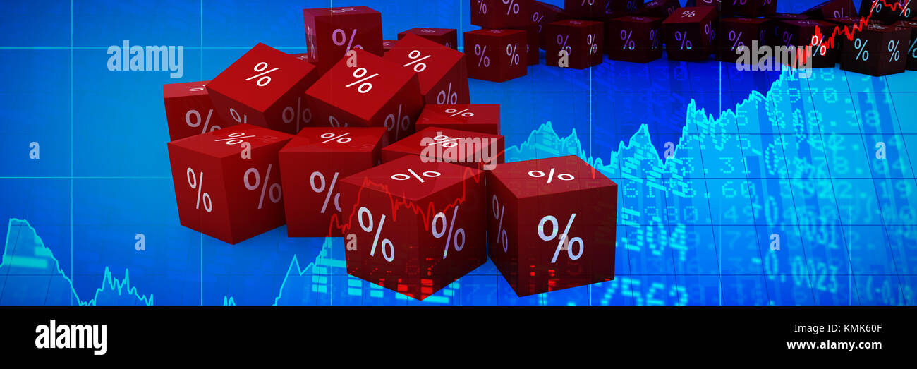 Vector icon of percentage symbol against stocks and shares Stock Photo ...