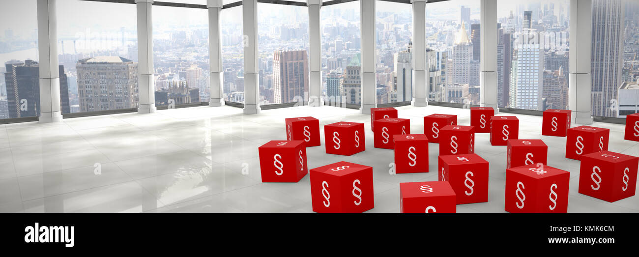 Vector icon of section symbol against modern room overlooking city ...