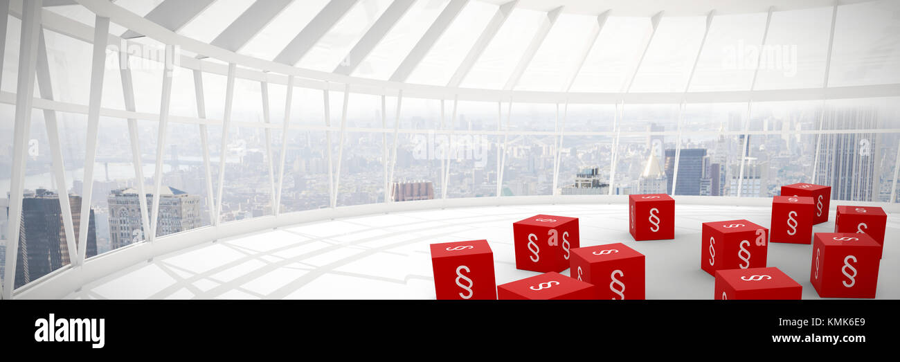 Vector icon of section symbol against modern room overlooking city ...