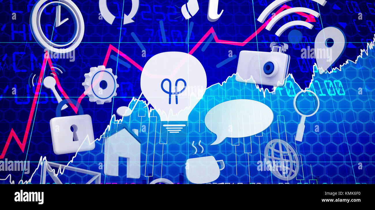 Various internet icons against stocks and shares Stock Photo - Alamy
