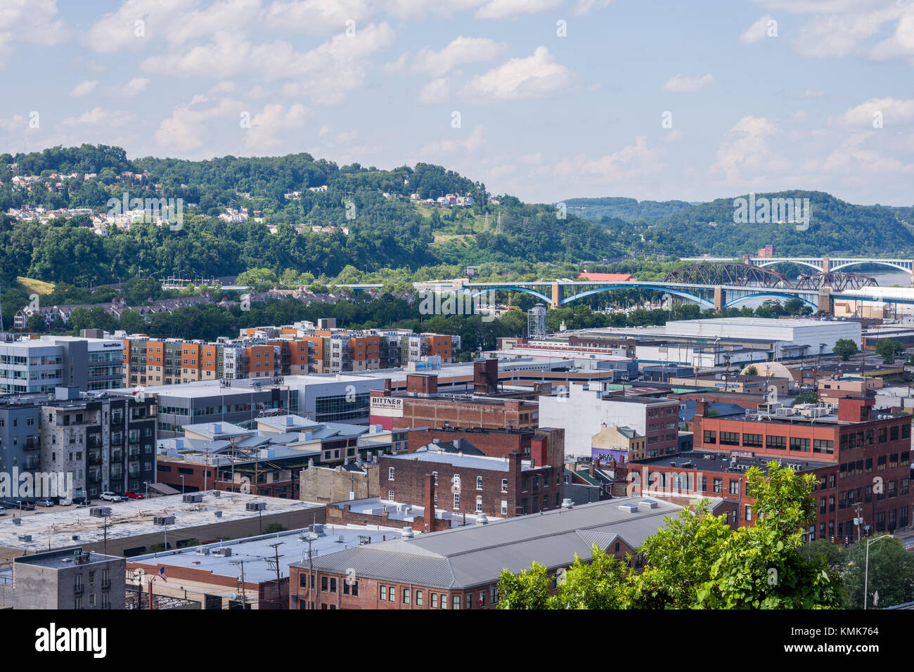 Skyline from Polish hill in Northern Pittsburgh, Pennsylvania Stock ...