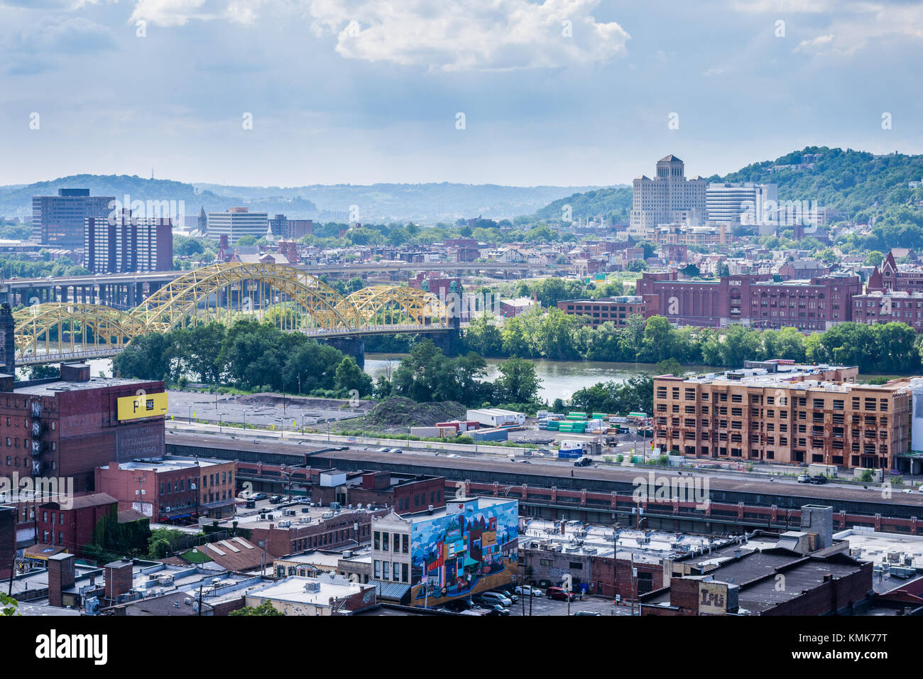 Skyline from Polish hill in Northern Pittsburgh, Pennsylvania Stock ...