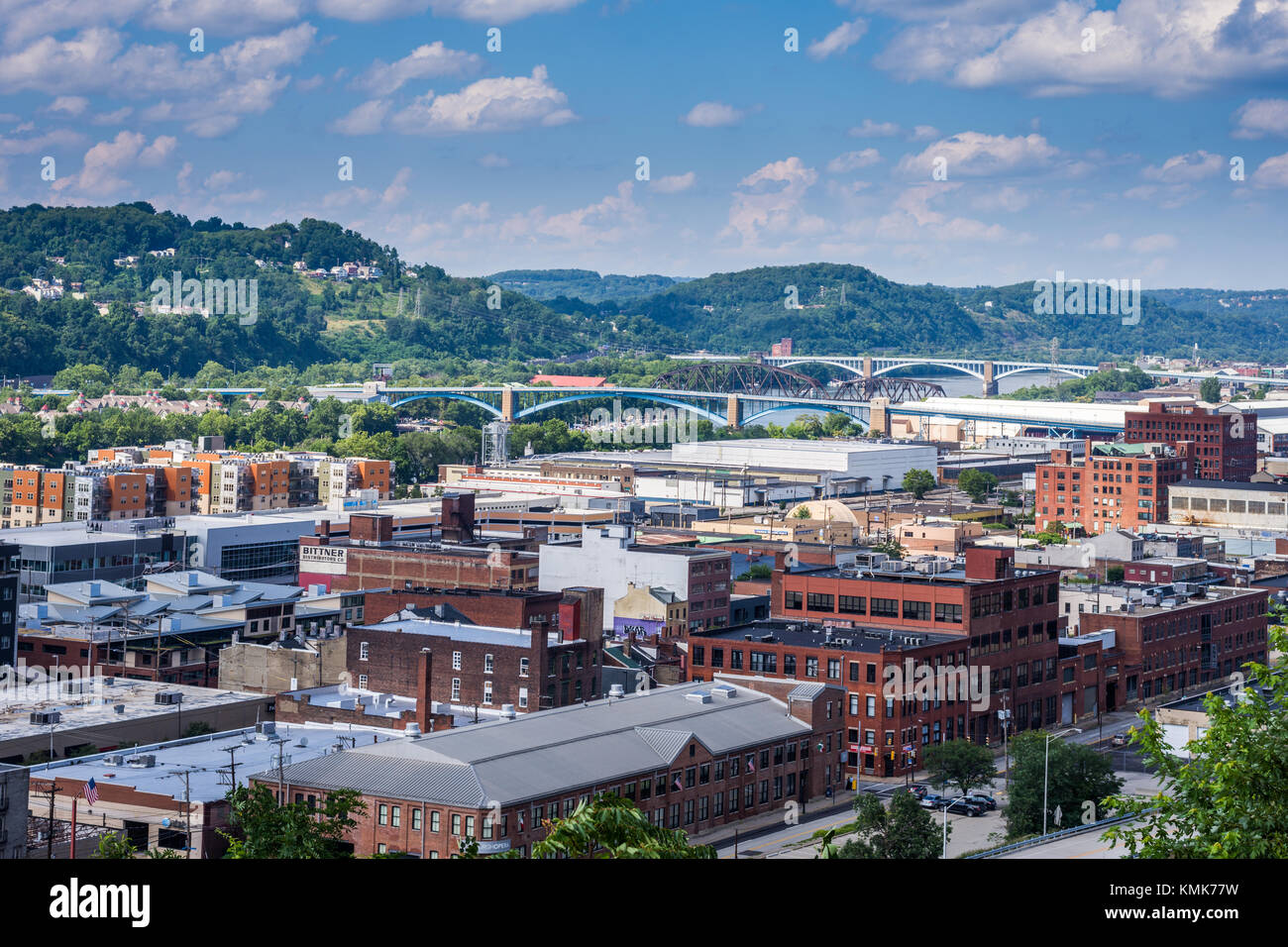 Skyline from Polish hill in Northern Pittsburgh, Pennsylvania Stock ...