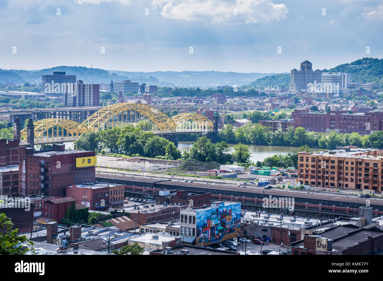 Skyline from Polish hill in Northern Pittsburgh, Pennsylvania Stock ...
