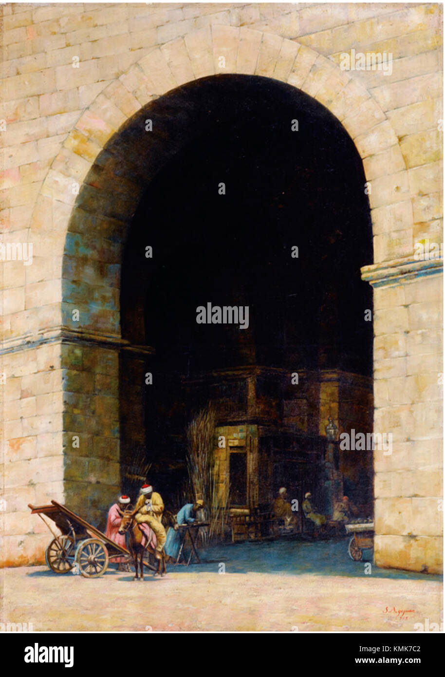 Artwork by Simon Agopian, depicting *The Entrance of the Souks in ...